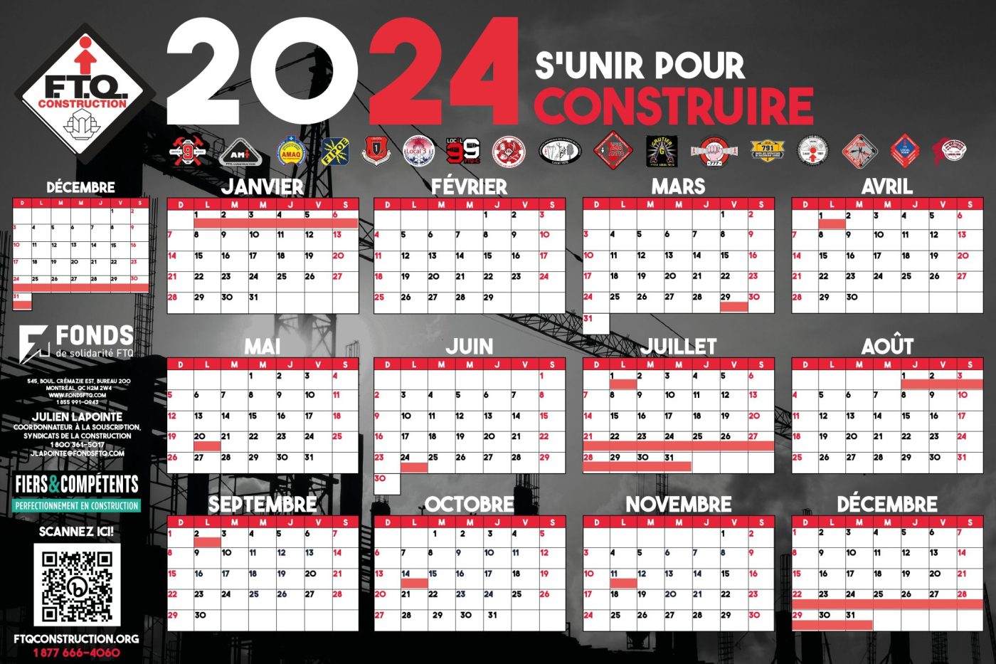 Calendrier 2024 | FTQ-Construction
